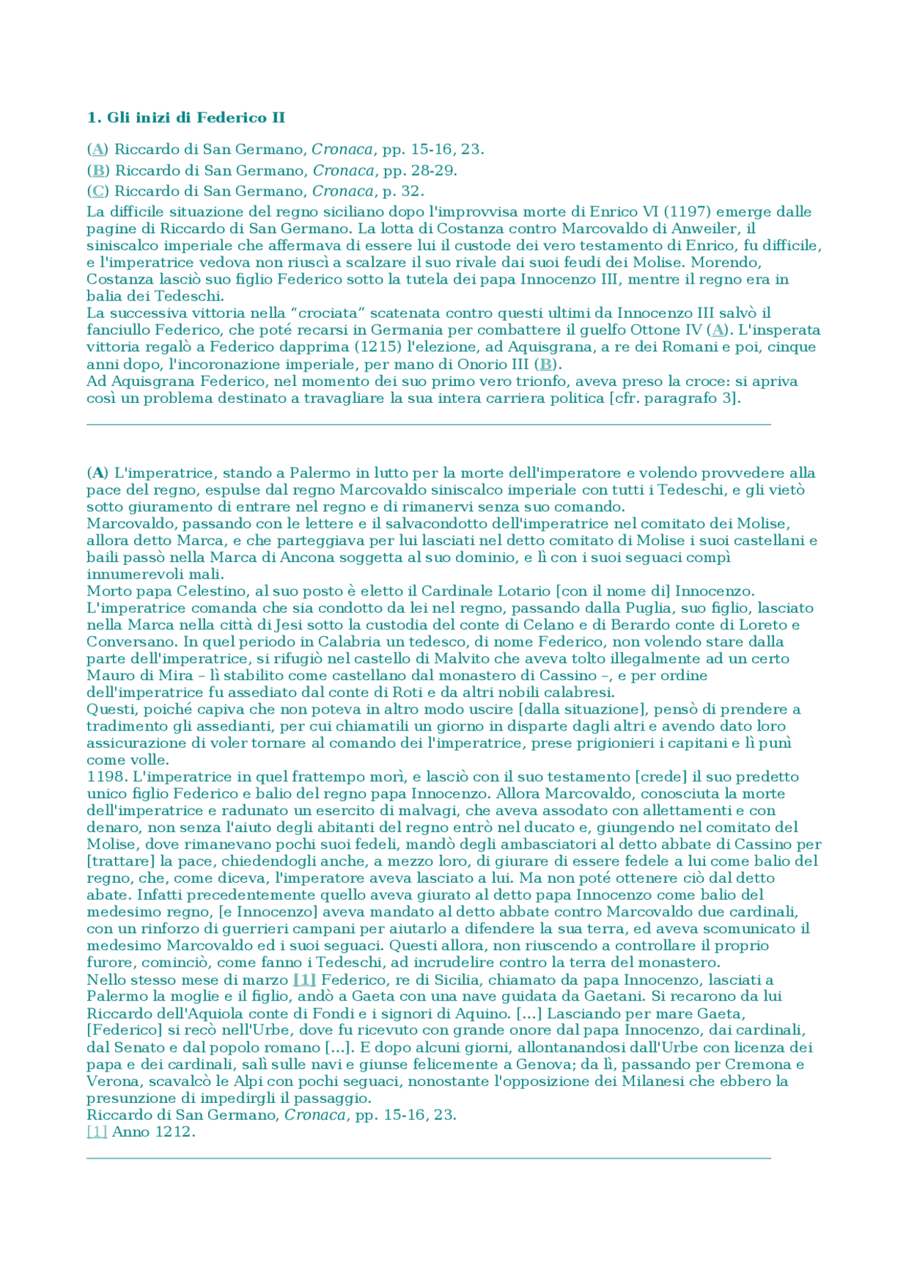 Riassunto Federico Ii Docsity