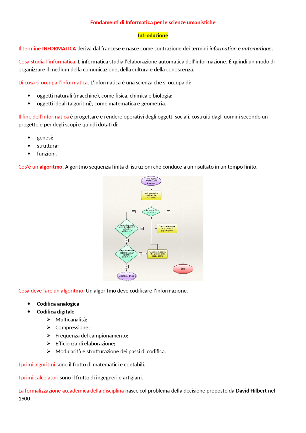 Slides Fondamenti Di Informatica Per Le Scienze Umanistiche Docsity