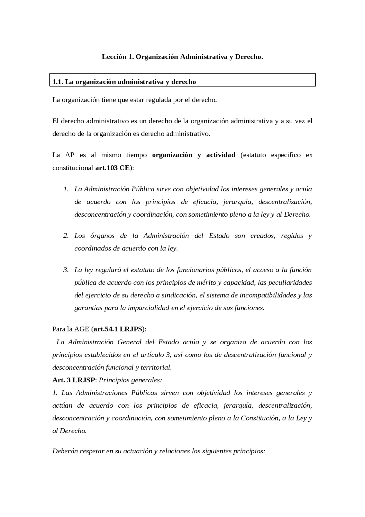 Lección 1 de derecho admin II - Docsity