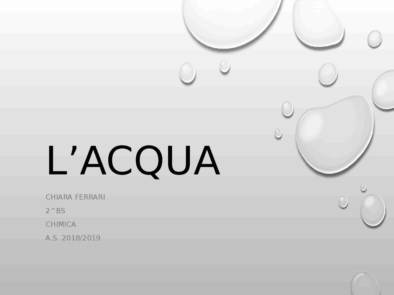 L'ACQUA - Power Point | Slide di Chimica | Docsity