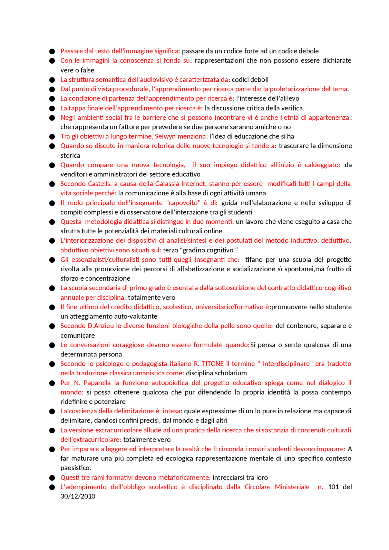 Tecnologie Dellistruzione E Dellapprendimento Pacchetto 24 Cfu Docsity