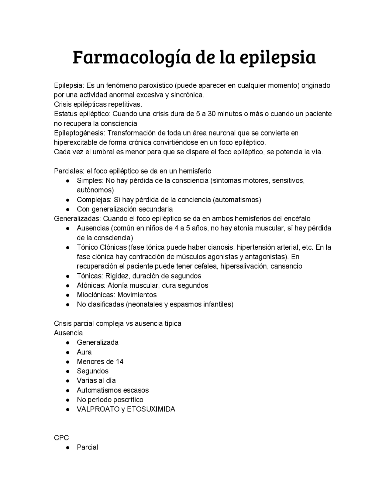 Farmacología De La Epilepsia Docsity