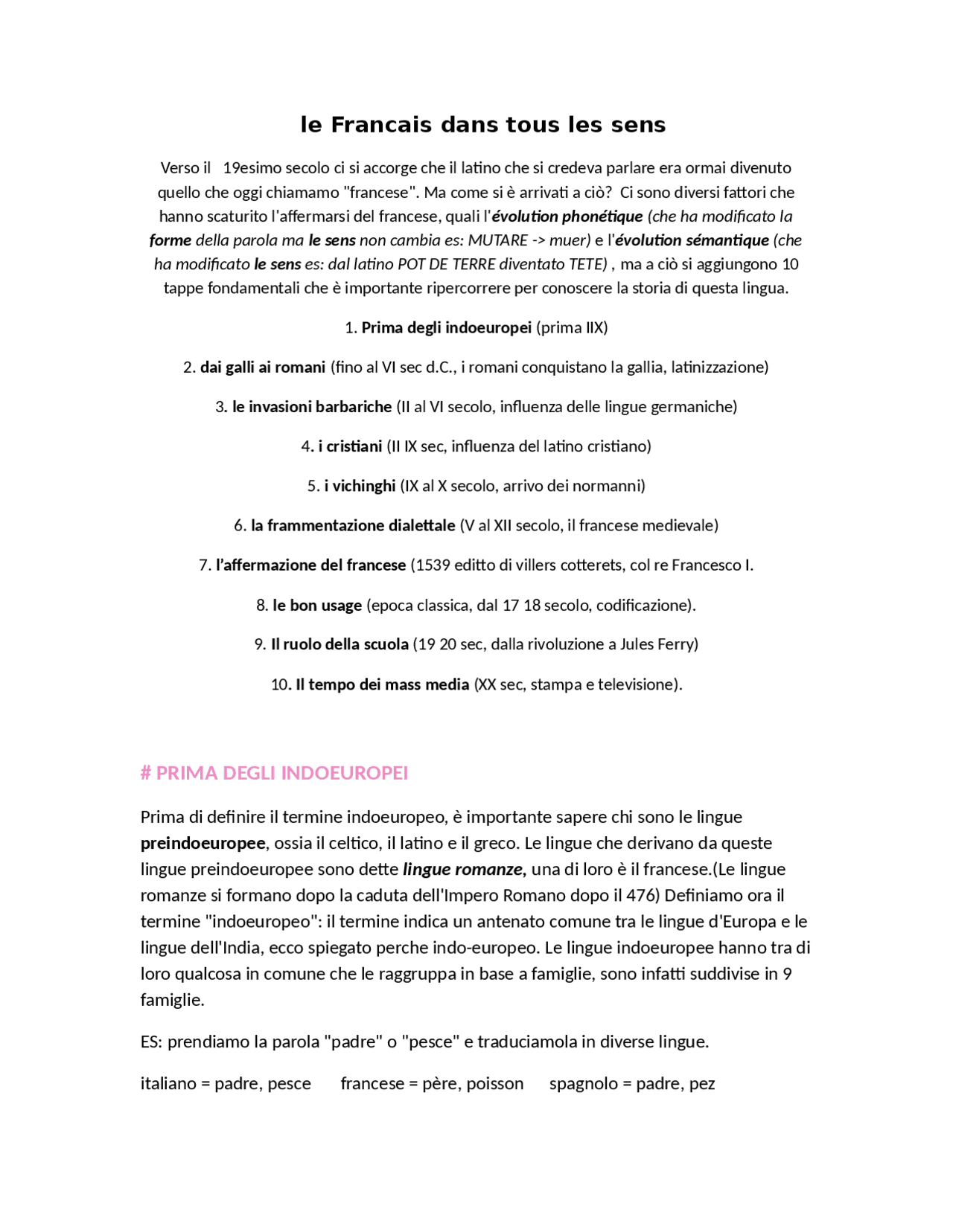Linguistica Francese Parte A Floquet Riassunti Docsity