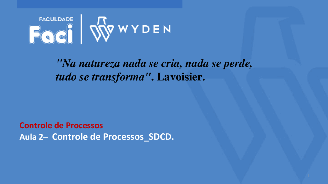Controle de processos SDCD - Docsity
