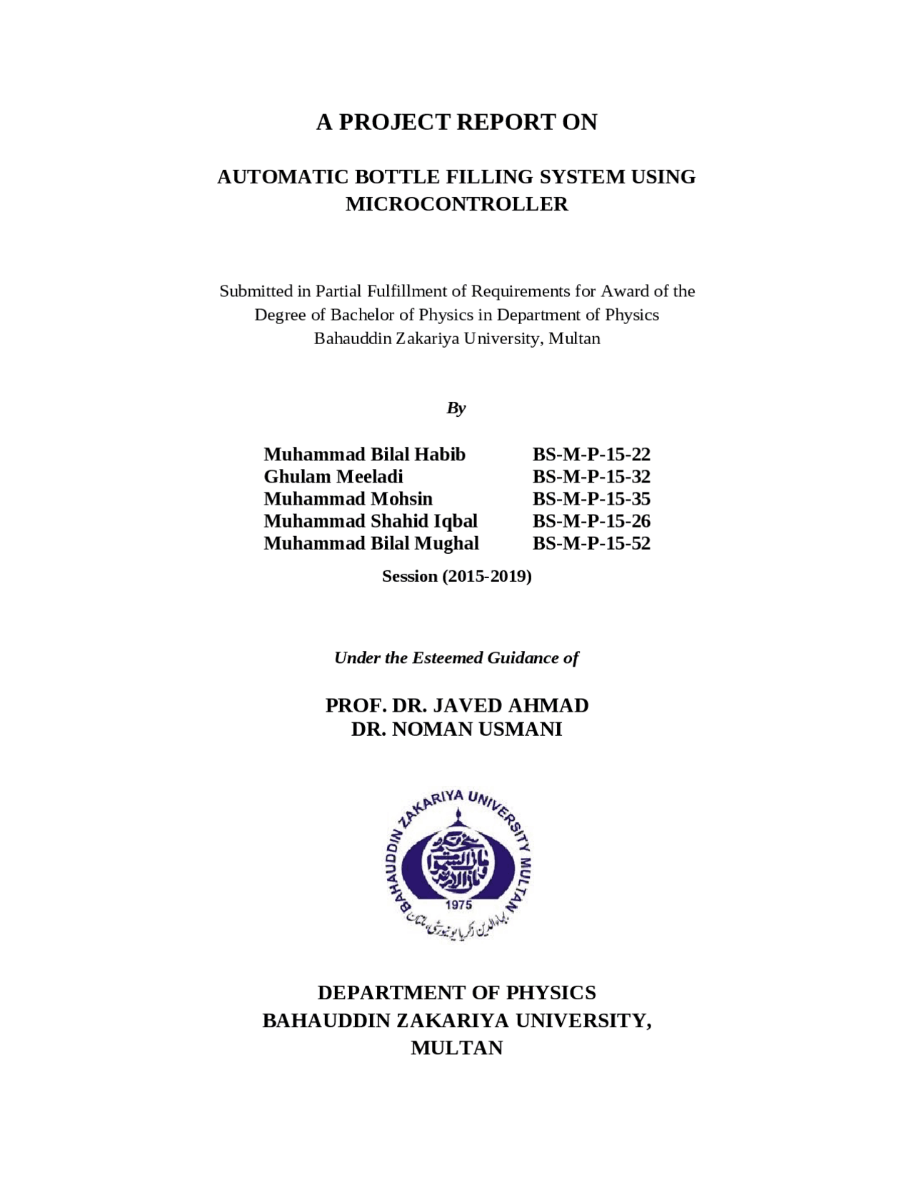 Project Electronics Engineering Docsity