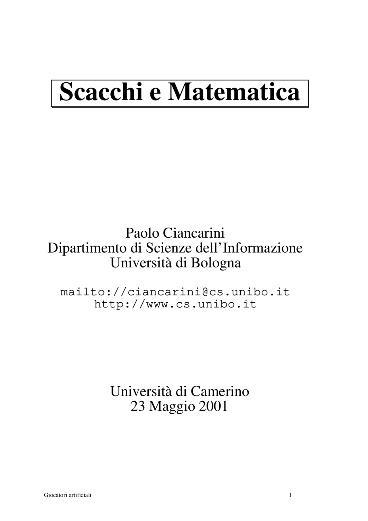 Matematica Nella Vita Docsity