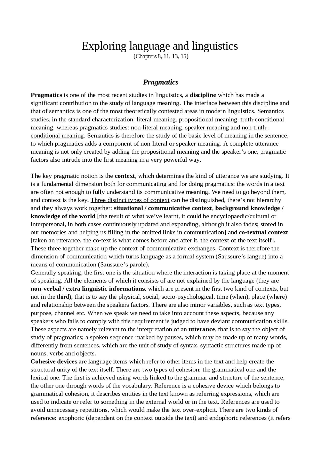 Exploring Language And Linguistics Docsity