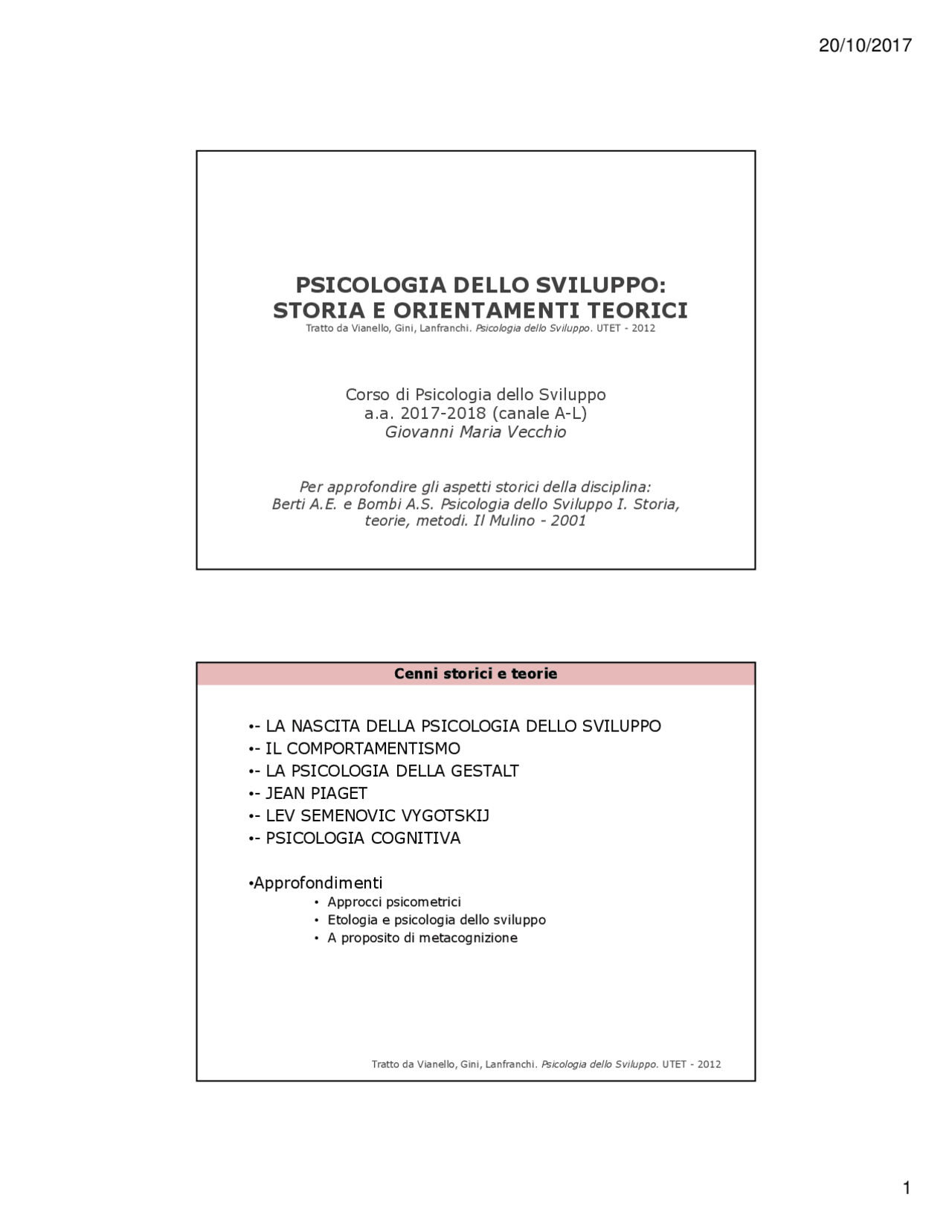Psicologia Dello Sviluppo Docsity