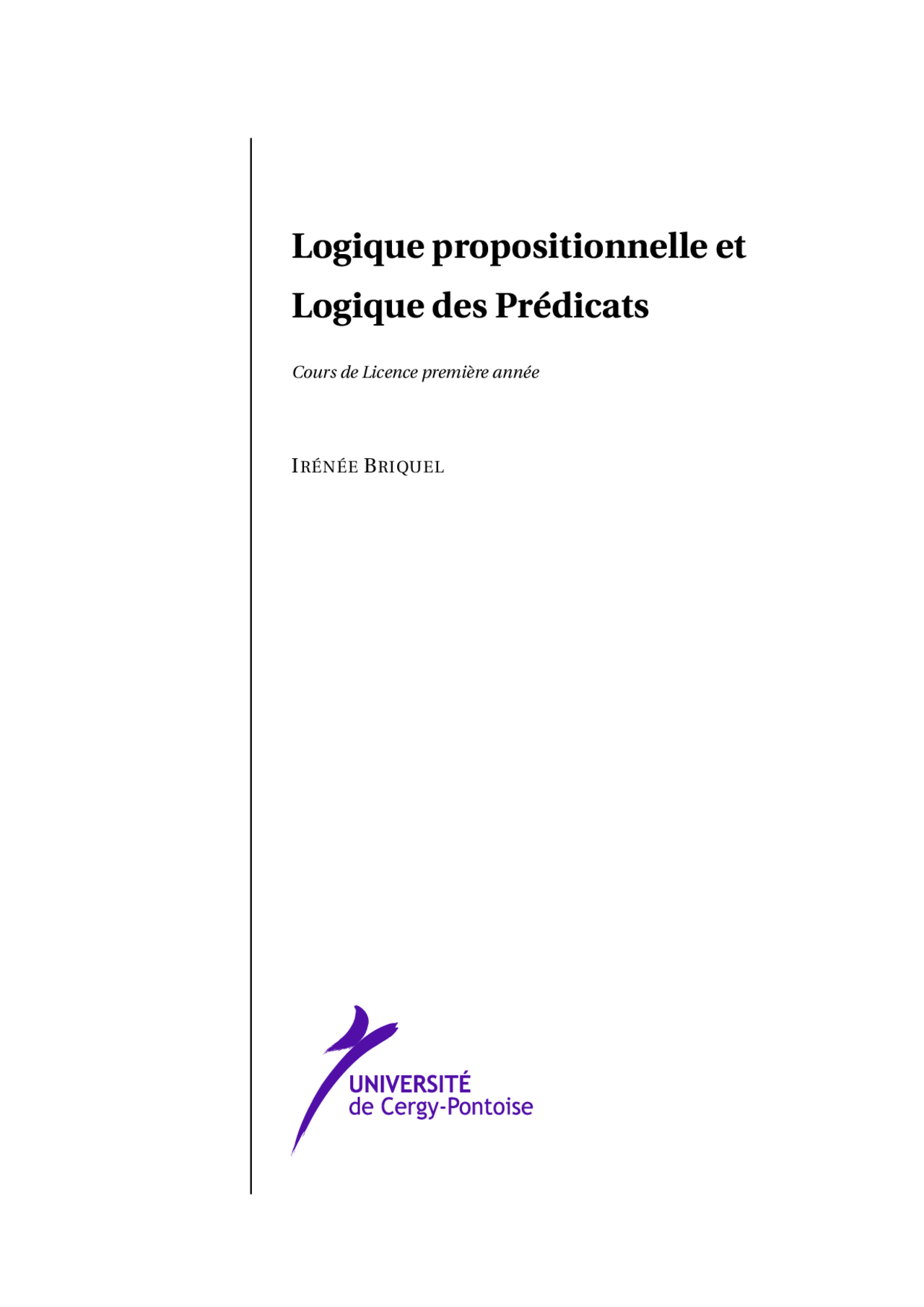 Logique Propositionnelle Et Logique Des Prédicats Slides Logique
