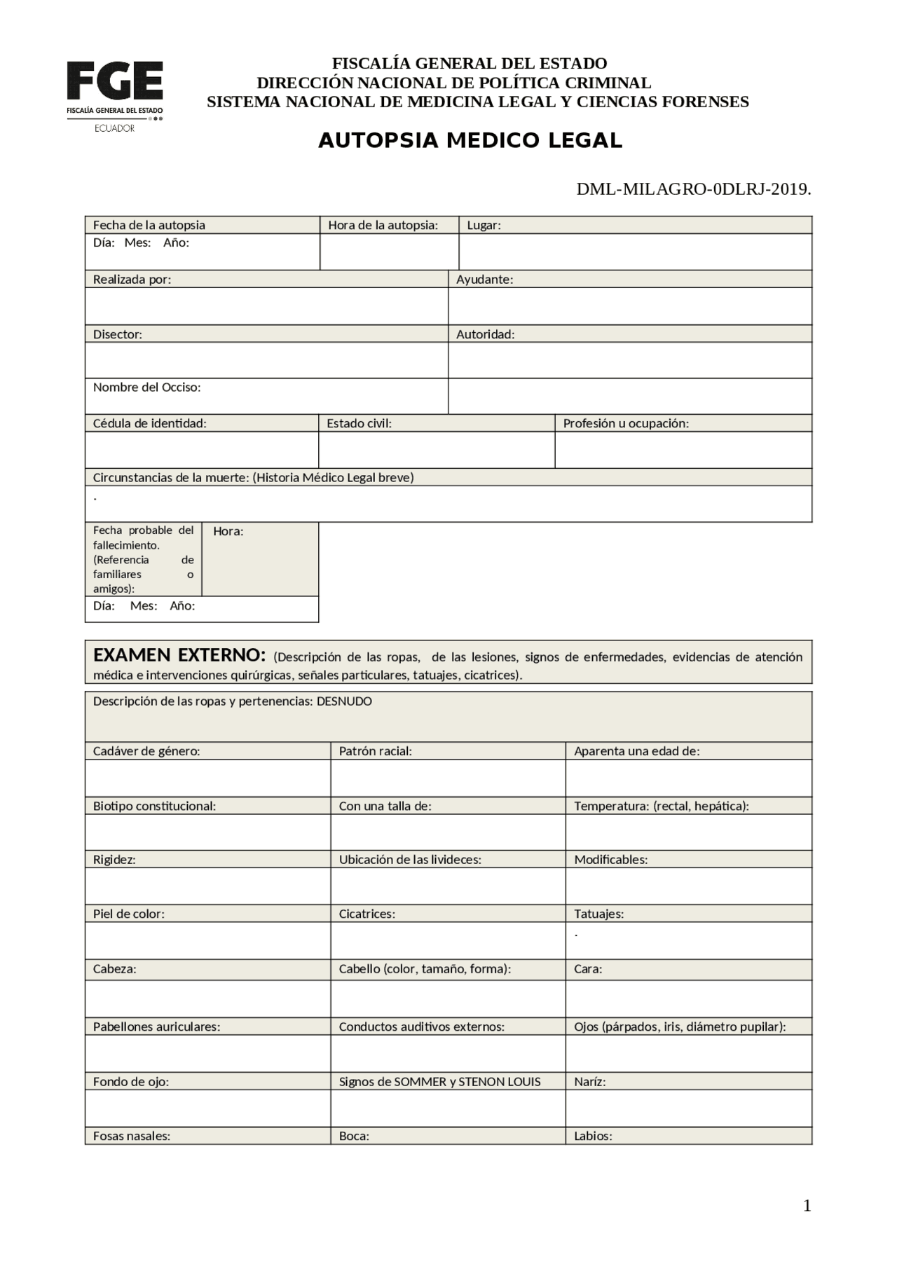 autopsia Medico Legal | Transcripciones de Medicina Legal | Docsity