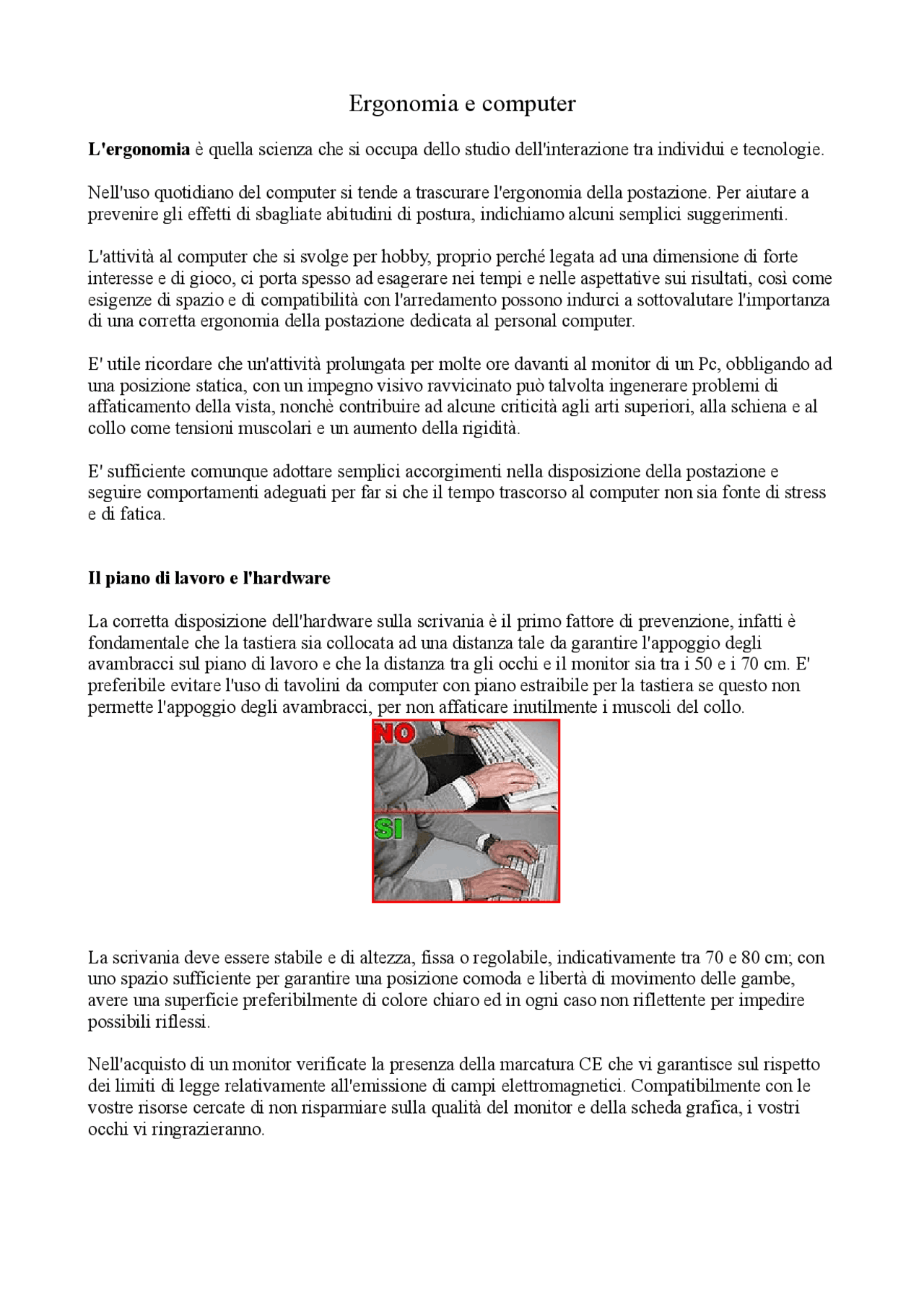 Ergonomia Del Computer Docsity