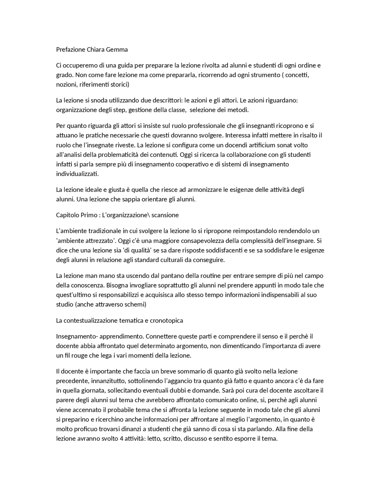 Come Preparo Una Lezione Docsity