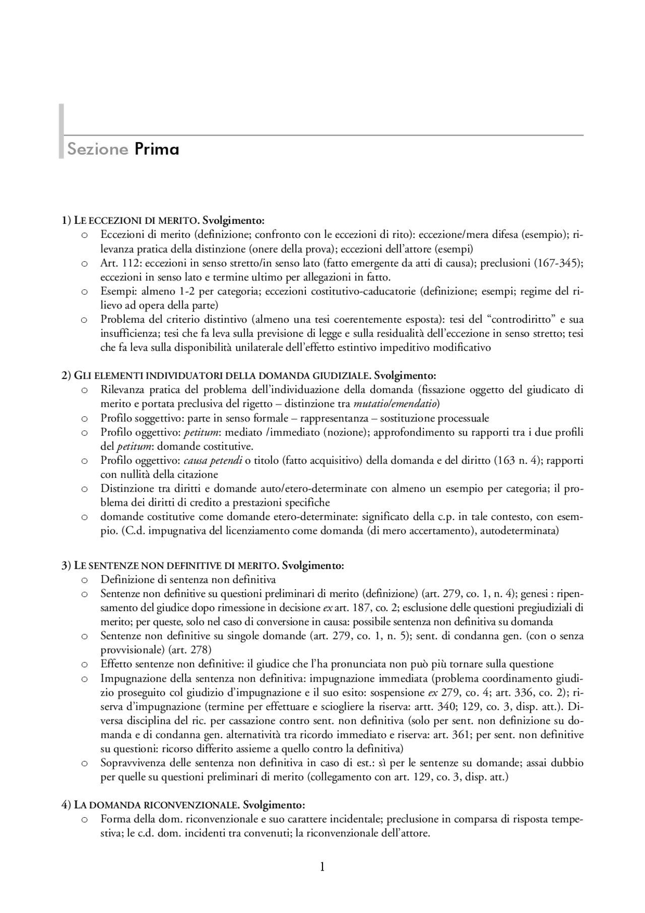 Esempi Domande Proc Civile Docsity