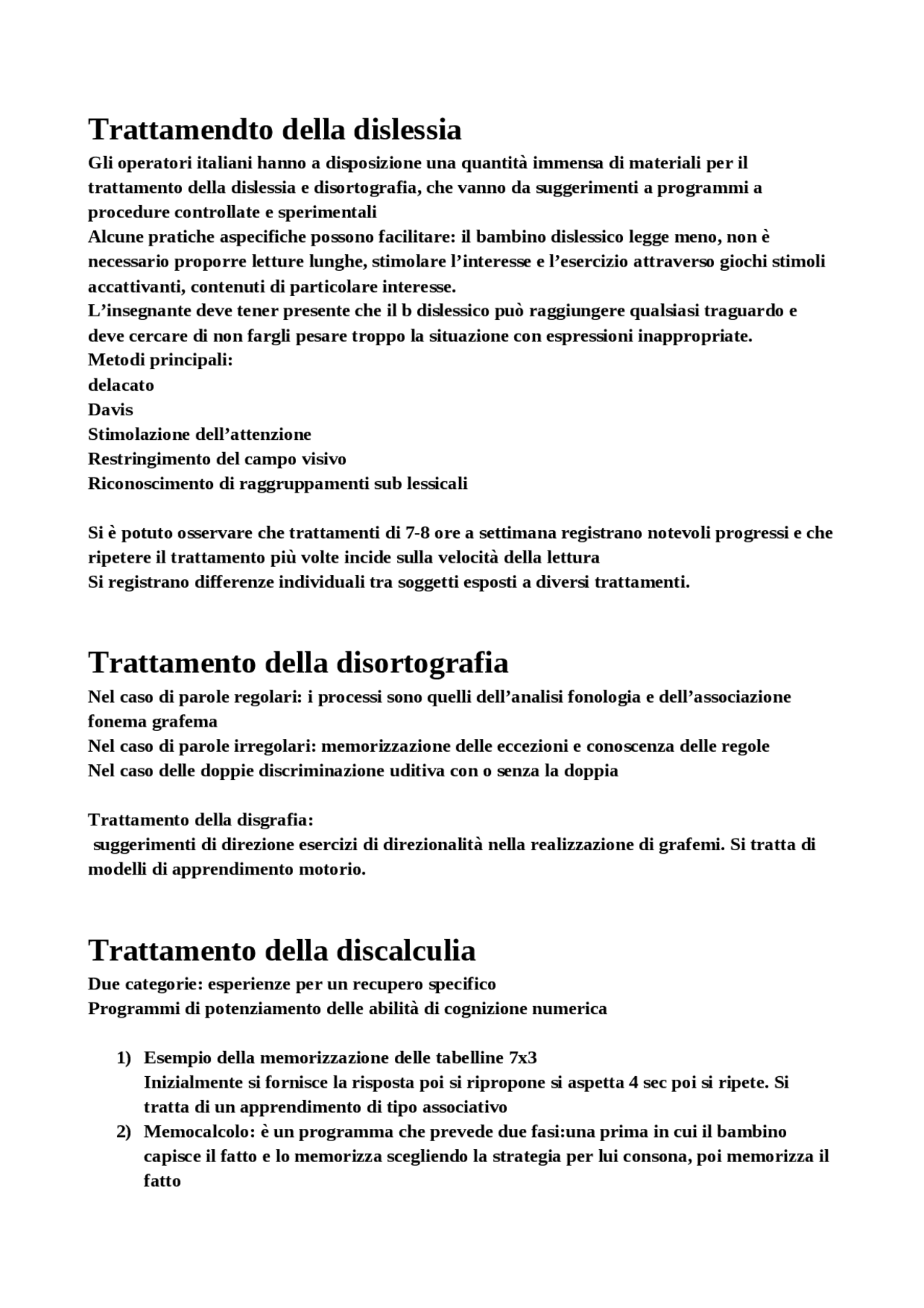 Trattamenti Dsa Per I Minori Docsity