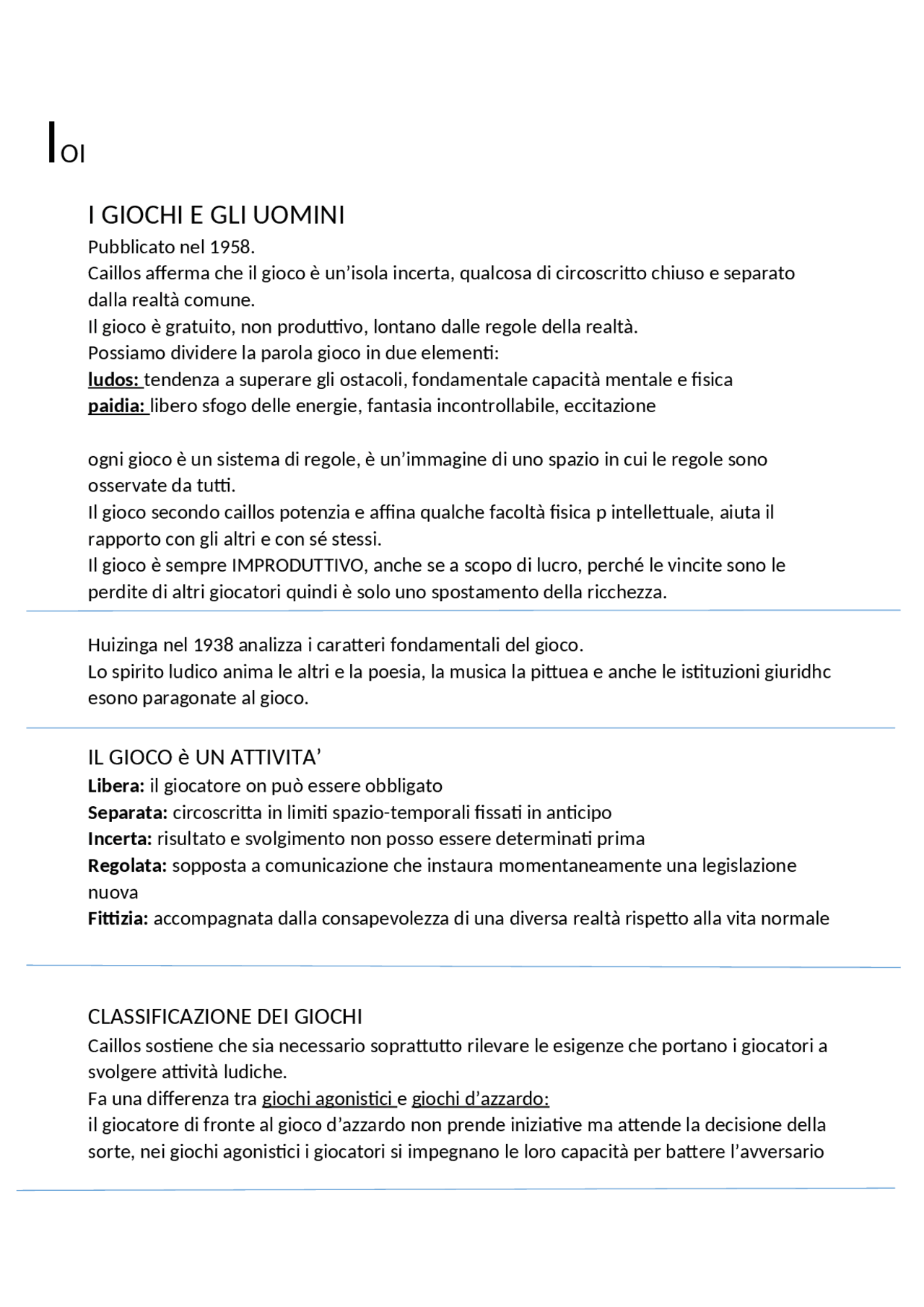 I Giochi E Gli Uomini Caillois Docsity