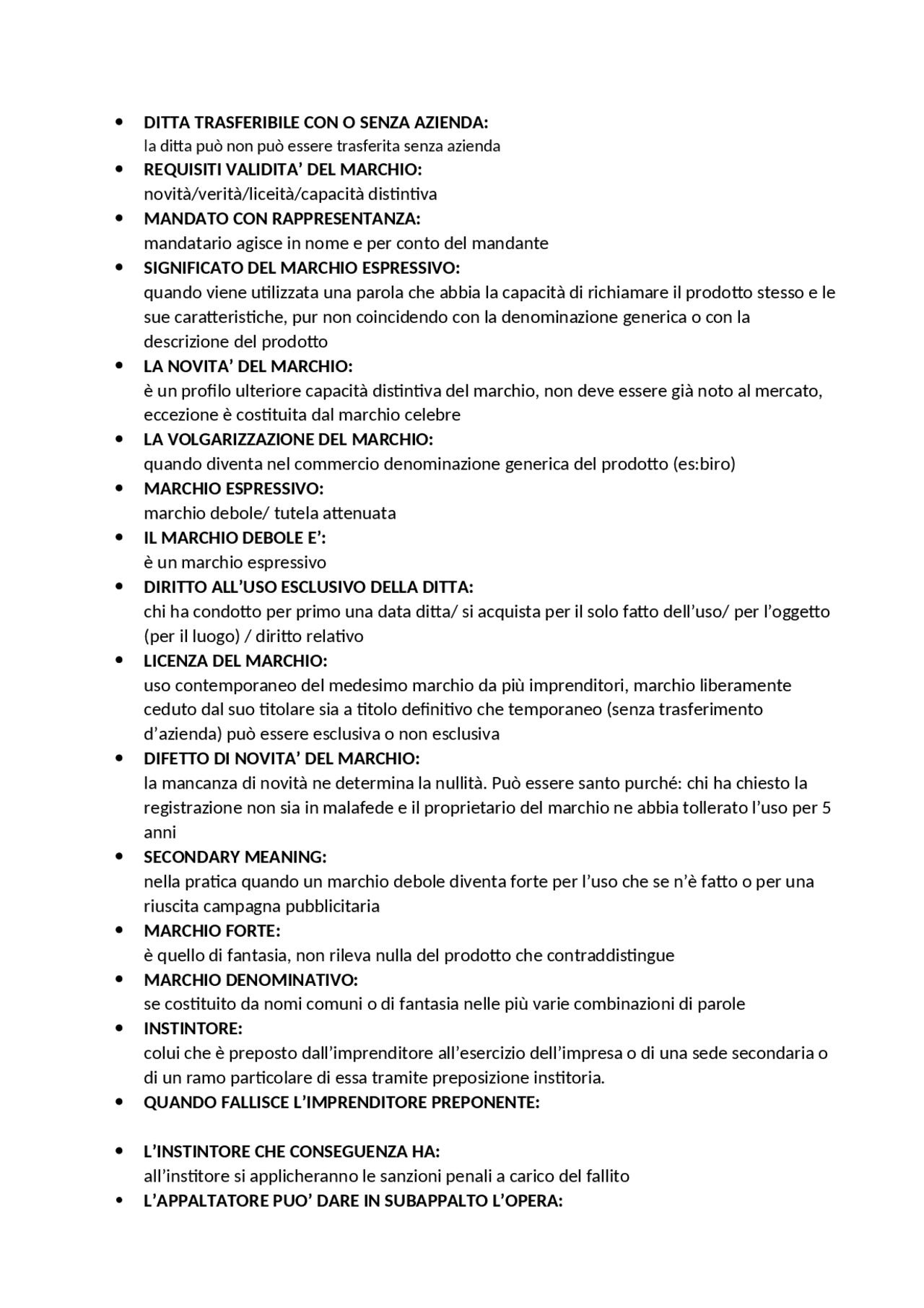 Diritto Definizioni Comm Docsity