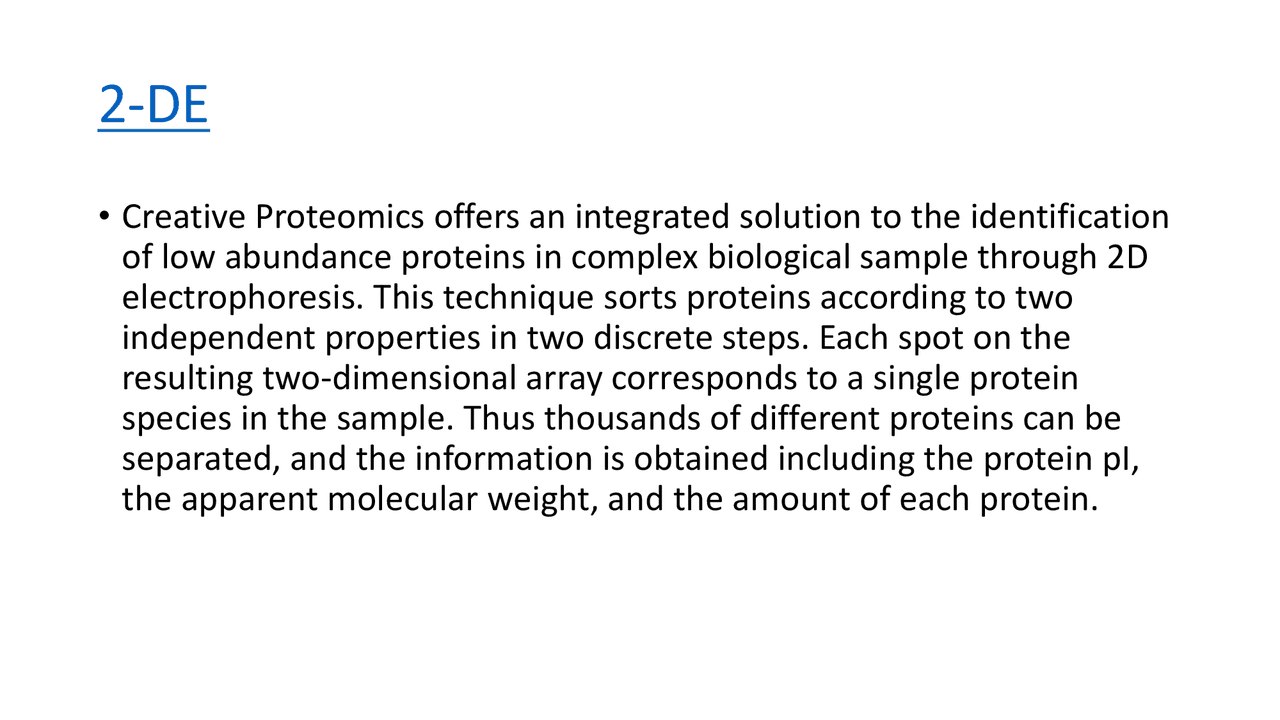 2-DE from Creative Proteomics - Docsity