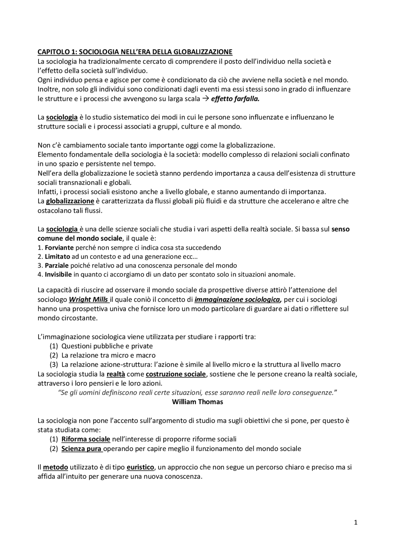Appunti Di Sociologia Primo Anno Scienze Della Comunicazione Docsity