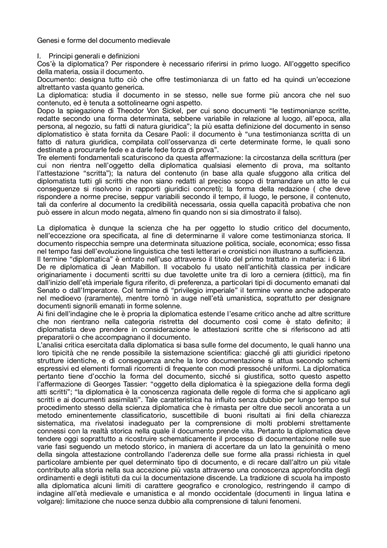 Genesi E Forme Del Documento Medievale Docsity