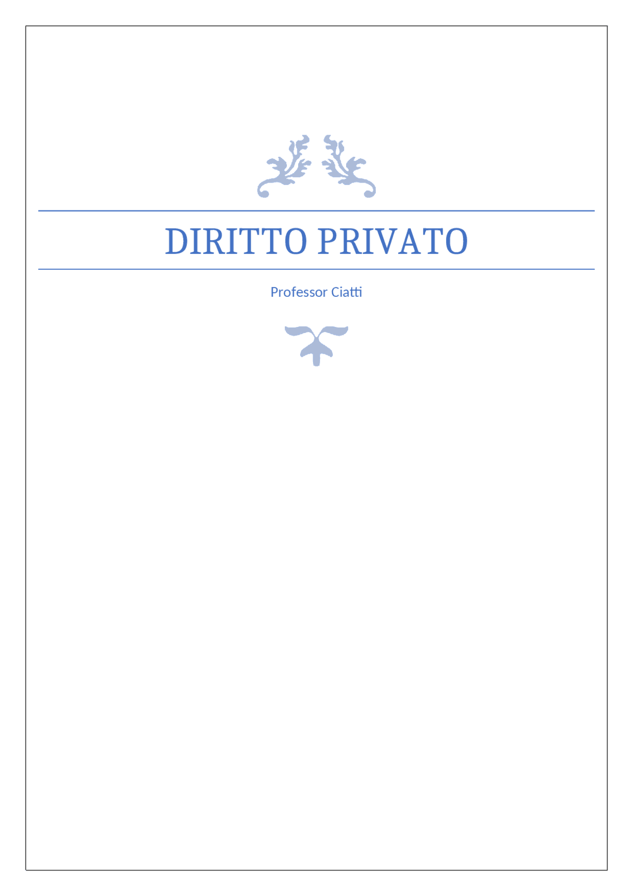 Appunti diritto privato professor Ciatti - Docsity