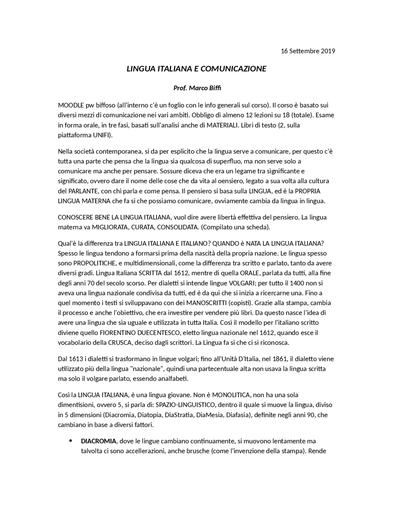 Lingua Italiana E Mass Media Docsity