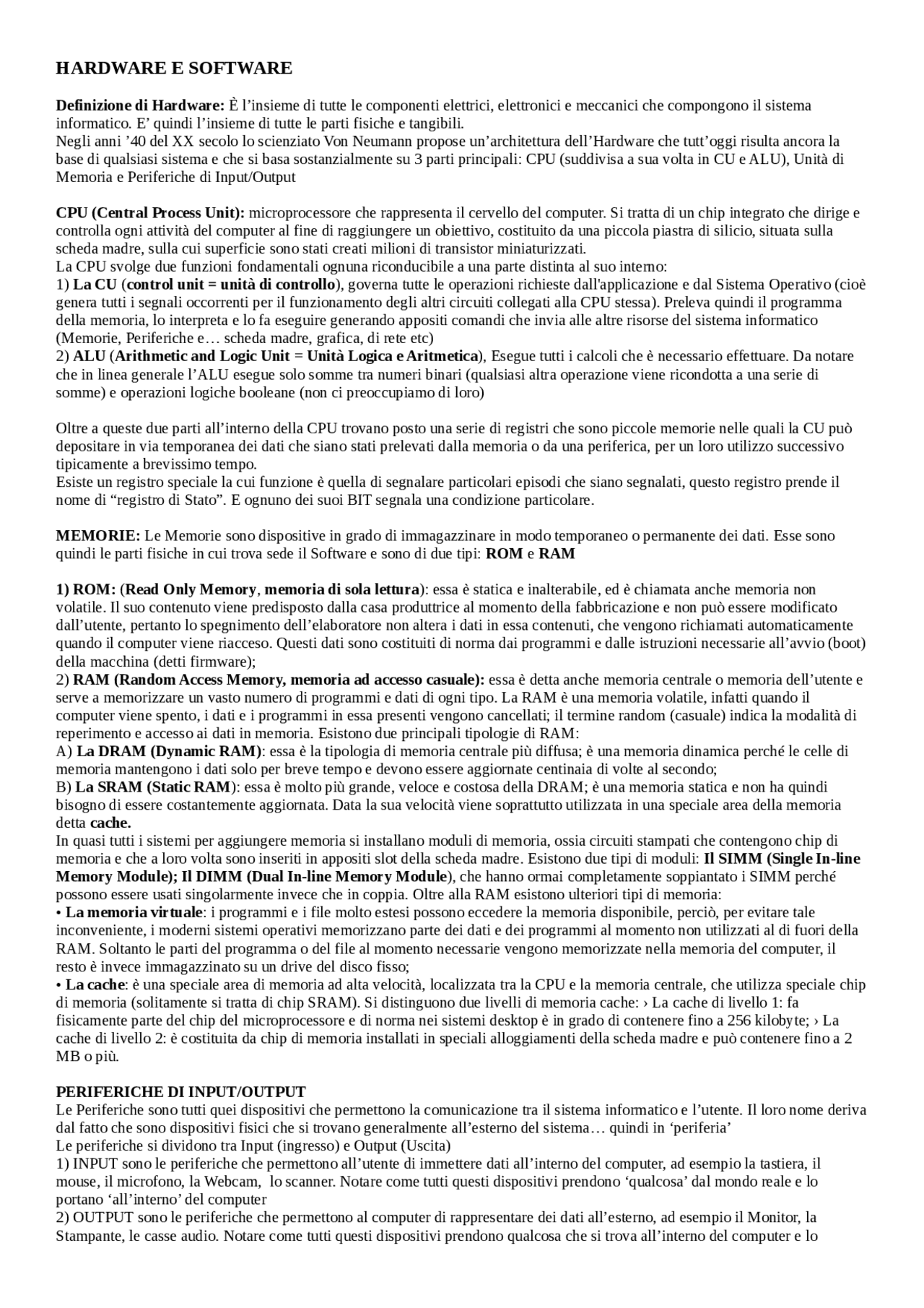 Appunti Di Informatica Generale Docsity