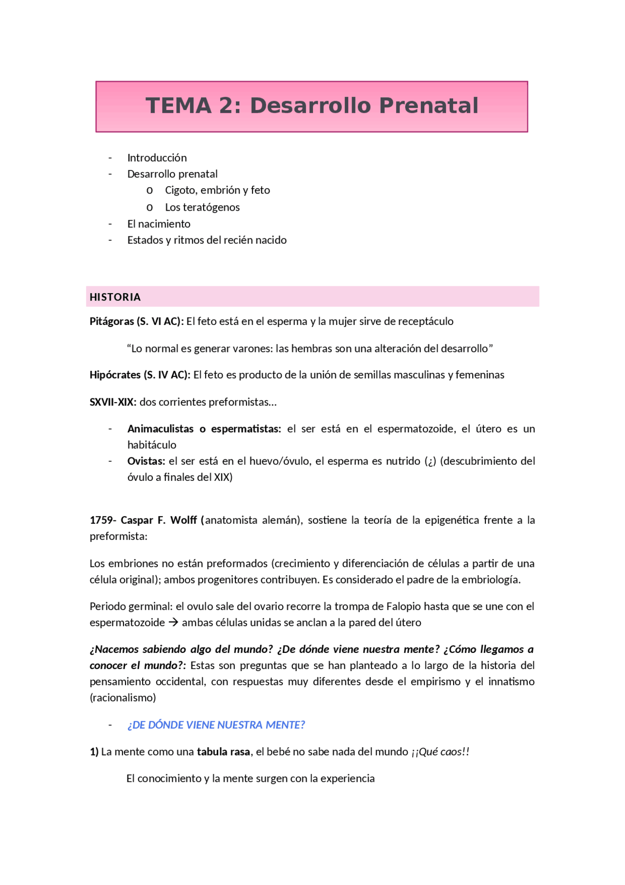 Tema 2 Desarrollo Cognitivo Docsity