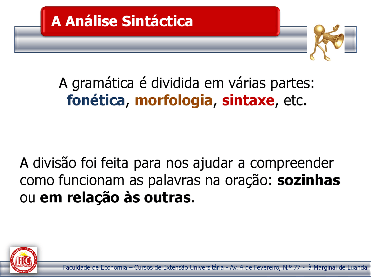 Estudo de análise sintática - Docsity