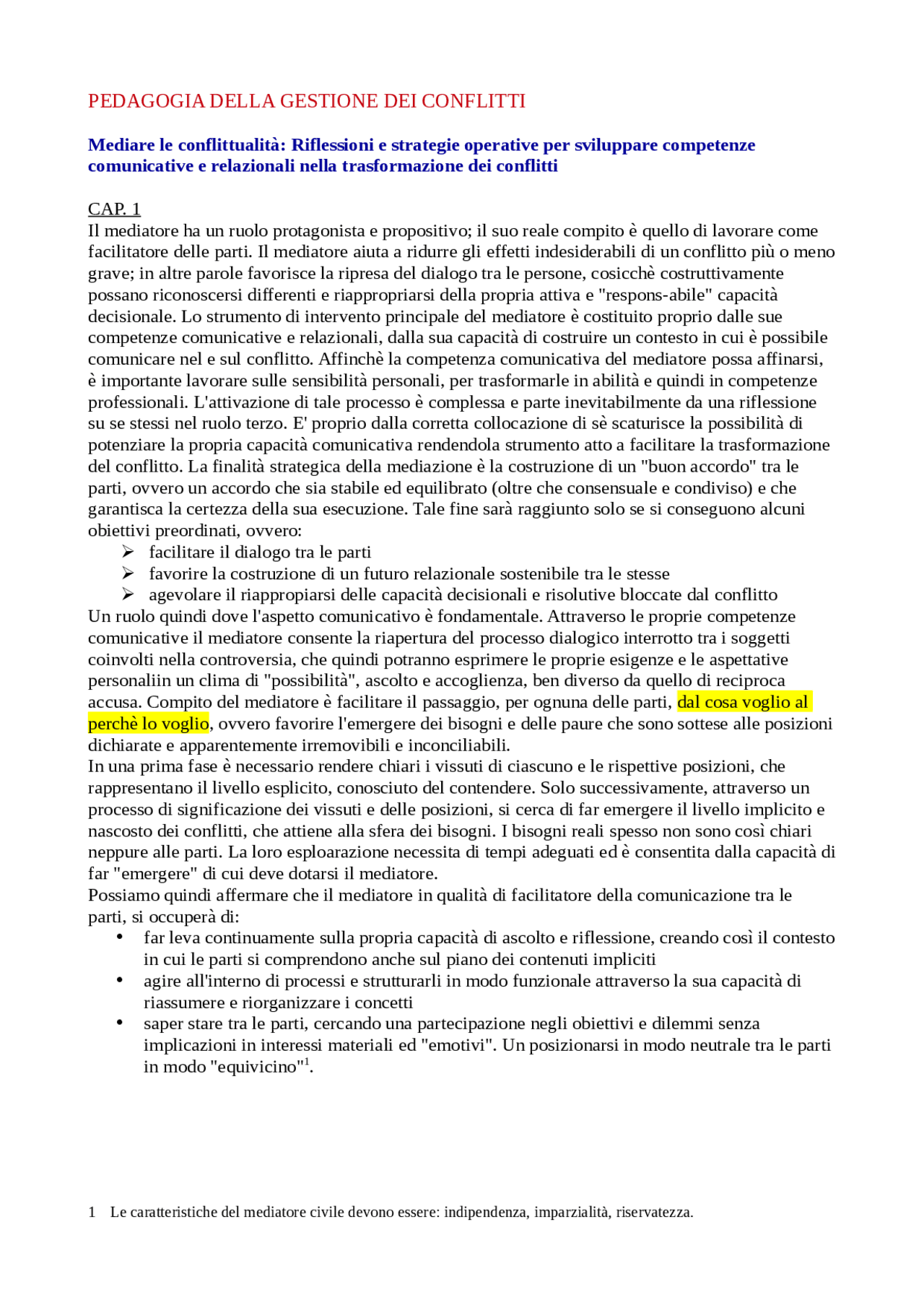 Mediare Le Conflittualità Docsity