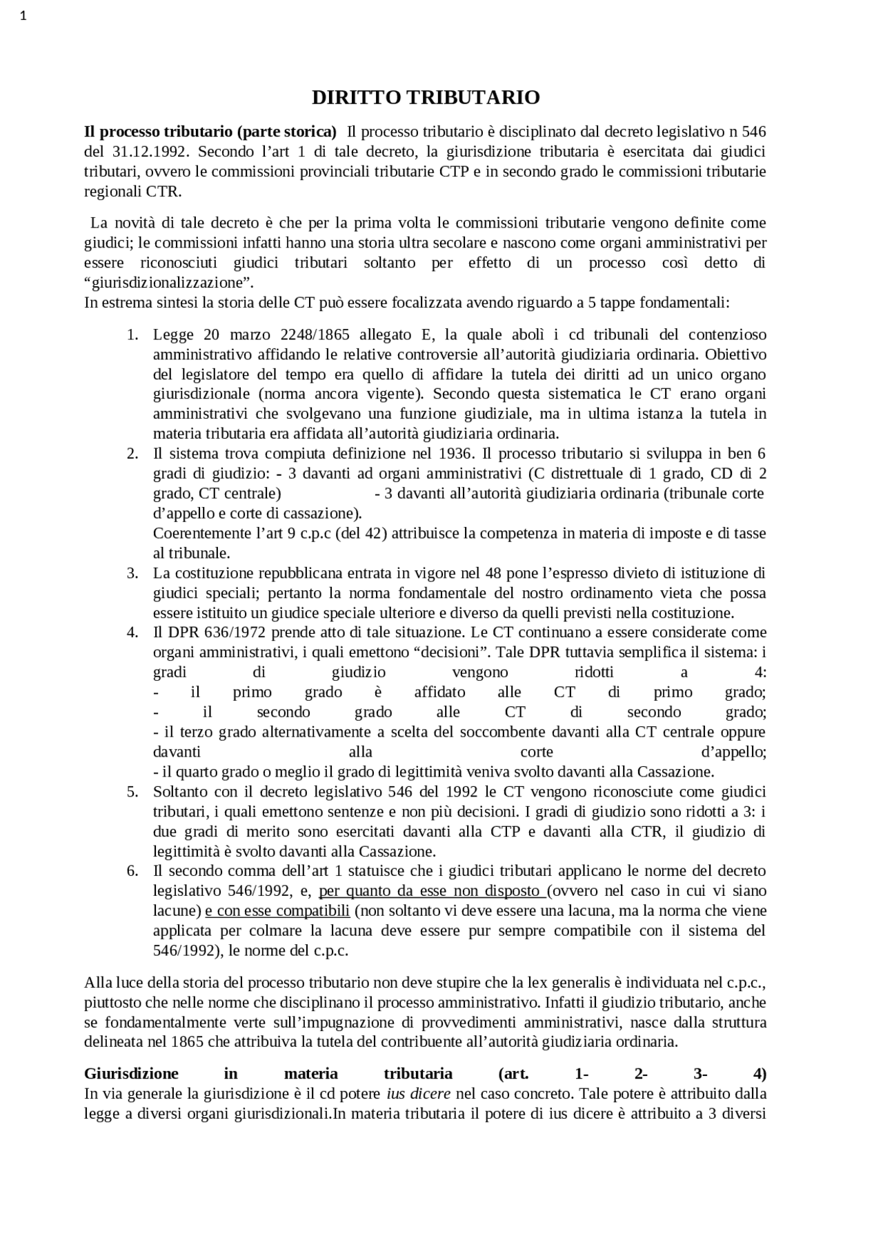Dispense Di Diritto Tributario Docsity