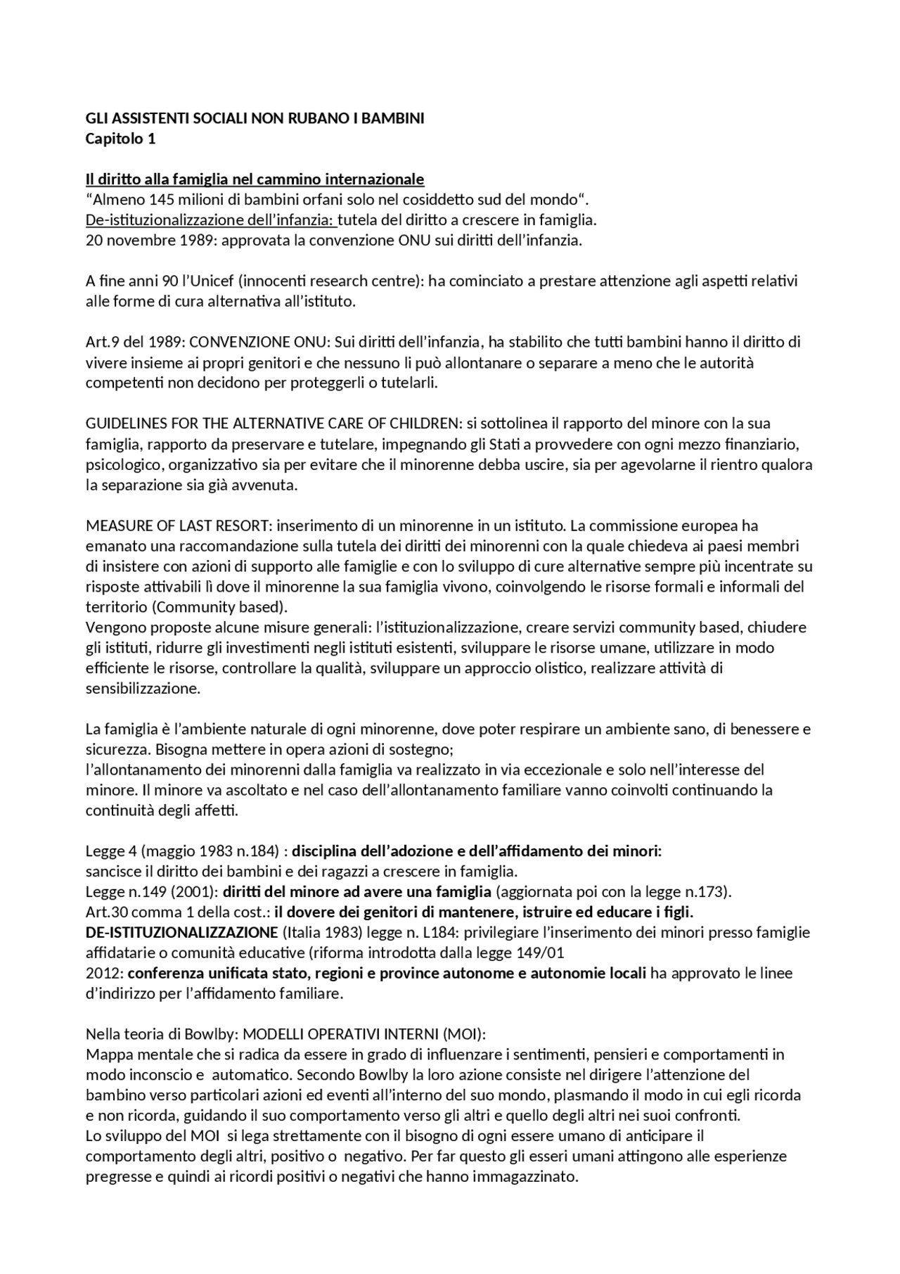 Gli Assistenti Sociali Non Rubano I Bambini Docsity