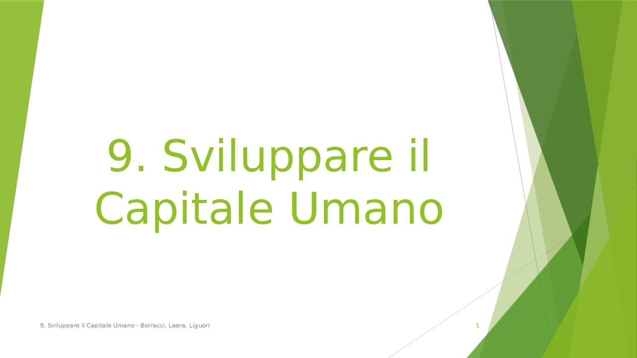 Sviluppo del capitale umano - Docsity