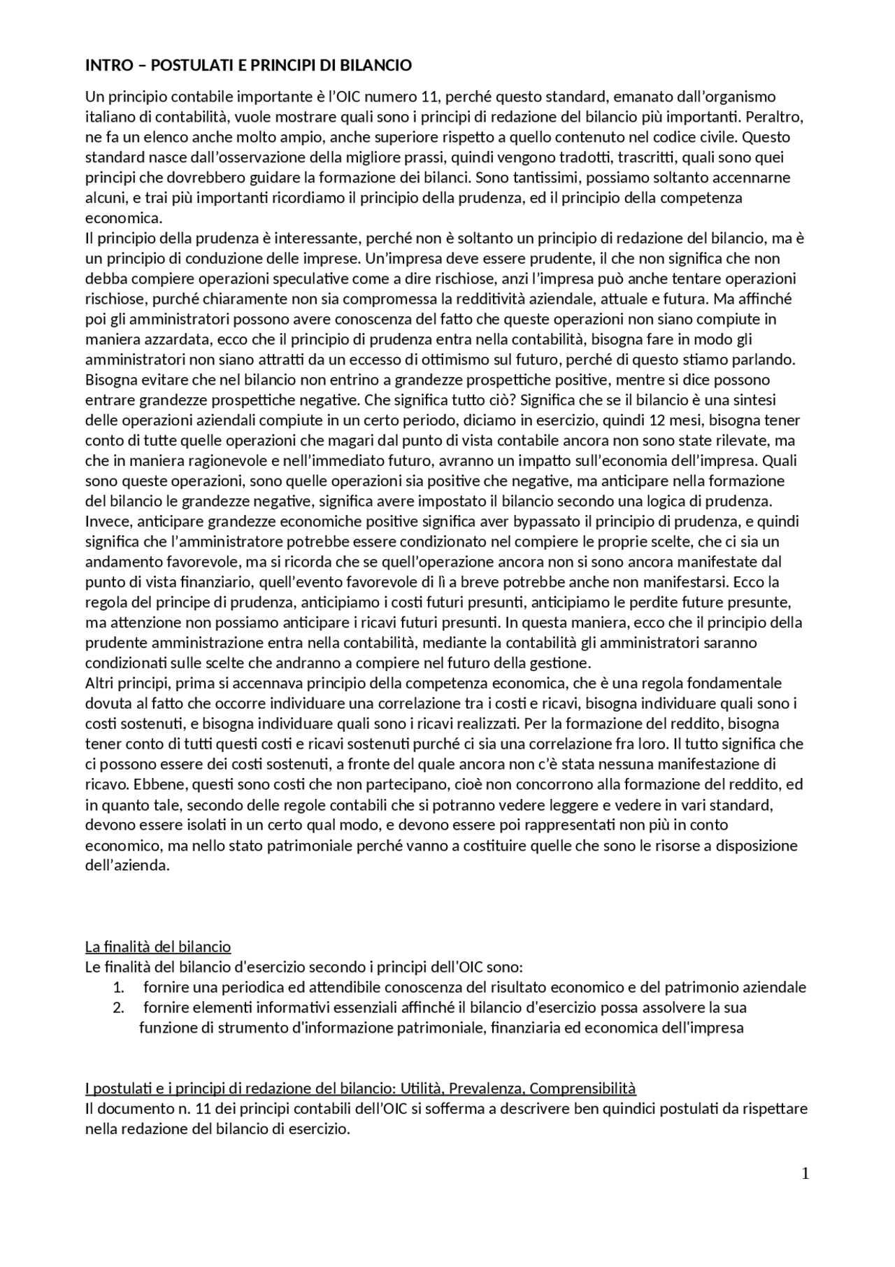 Postulati E Principi Di Bilancio Docsity