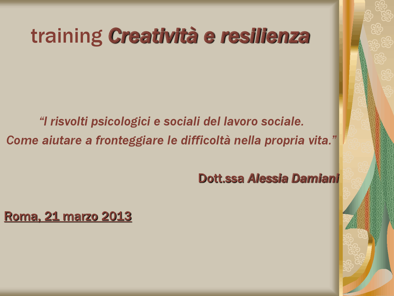 Training Creatività E Resilienza Per Chi Sostiene Tfa Docsity