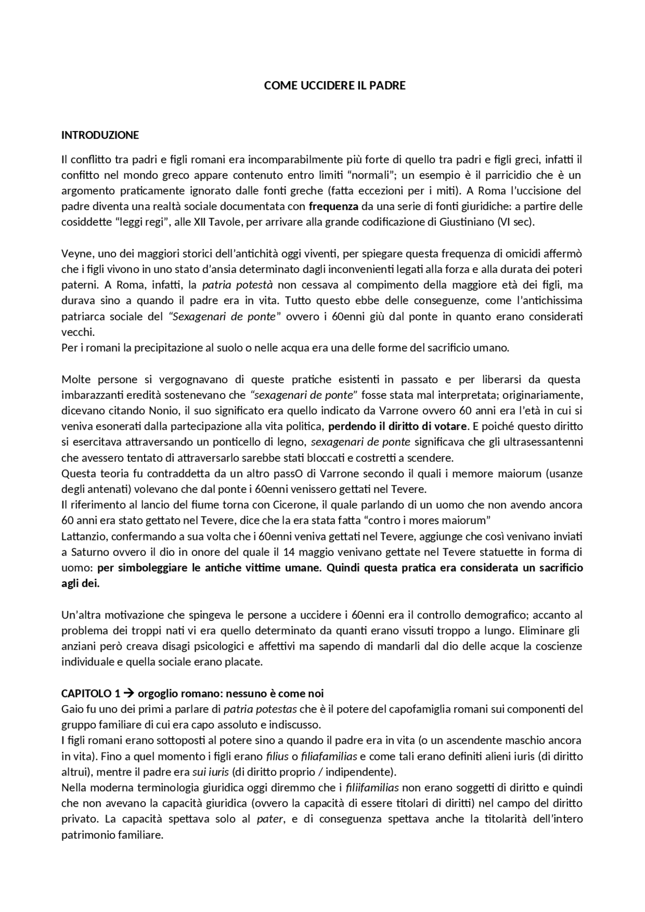 Come Uccidere Il Padre Di Eva Cantarella Docsity