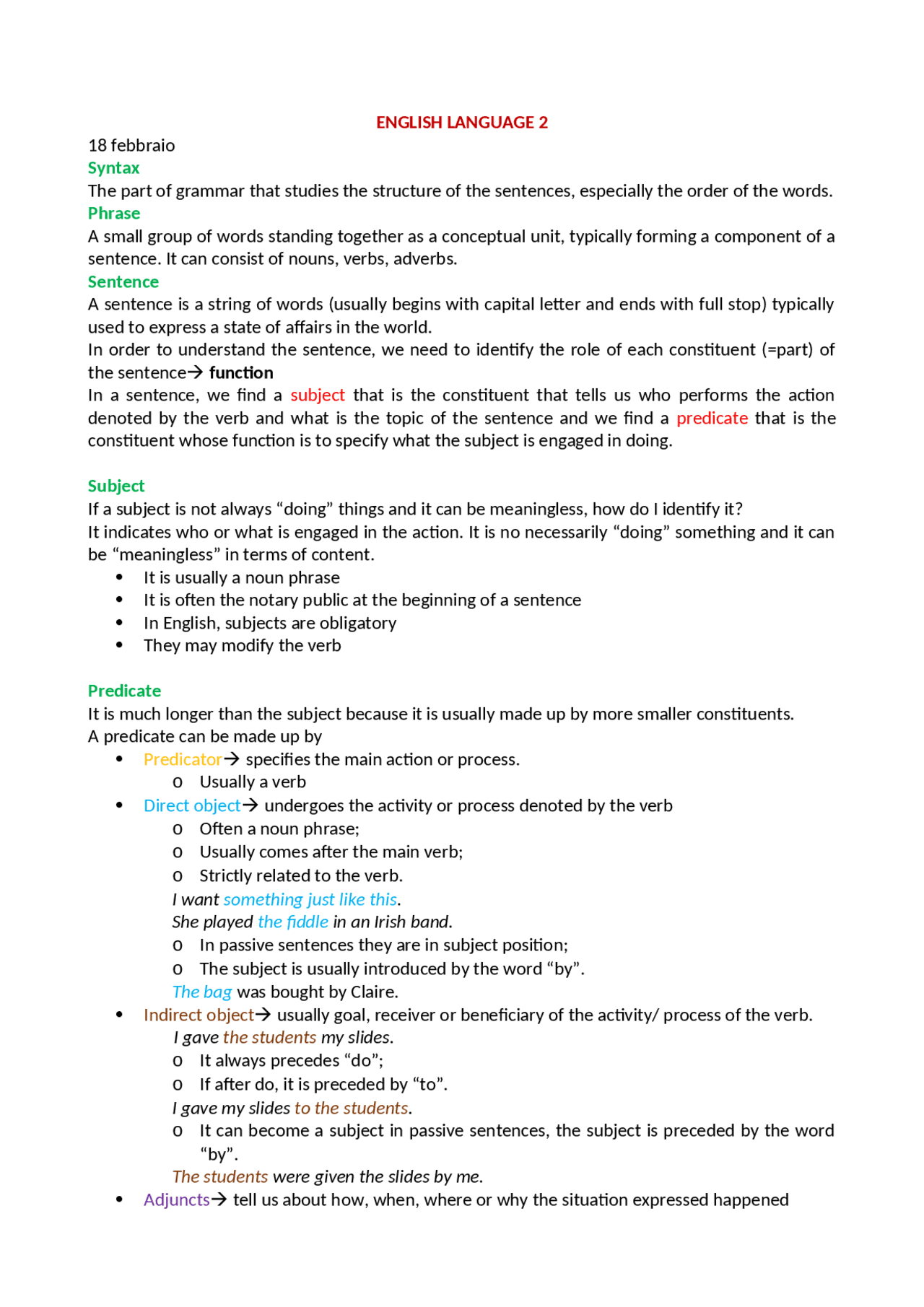Appunti English Language 2 Appunti Di Lingua Inglese Docsity