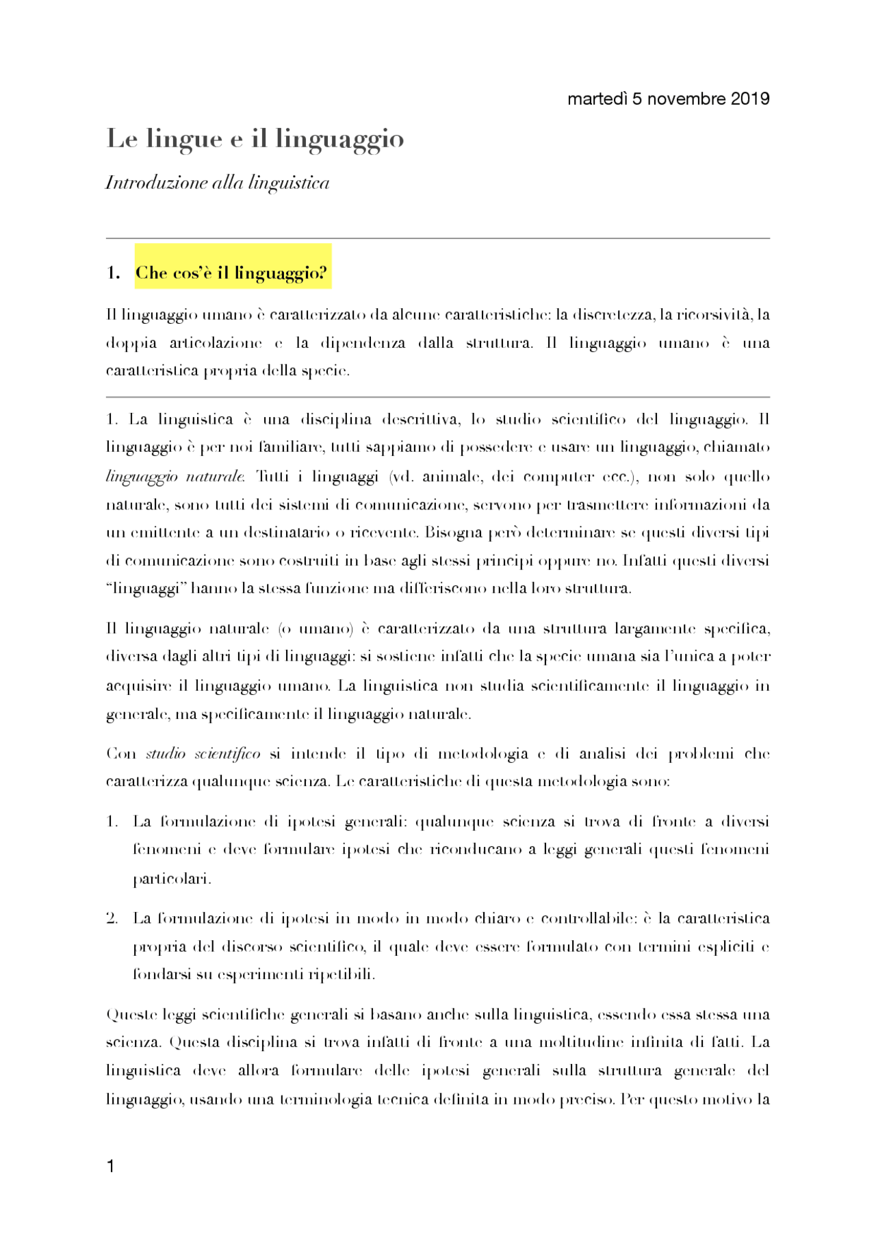 Le Lingue E Il Linguaggio Graffi Scalise Docsity