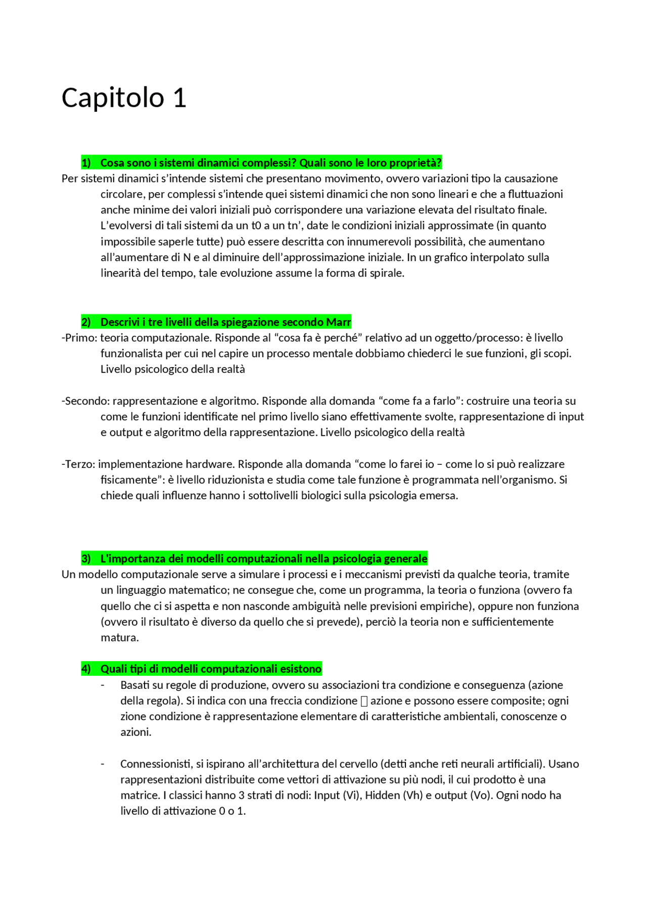 Domande Desame Apprendimento Pensiero E Decisione Cherubini Docsity