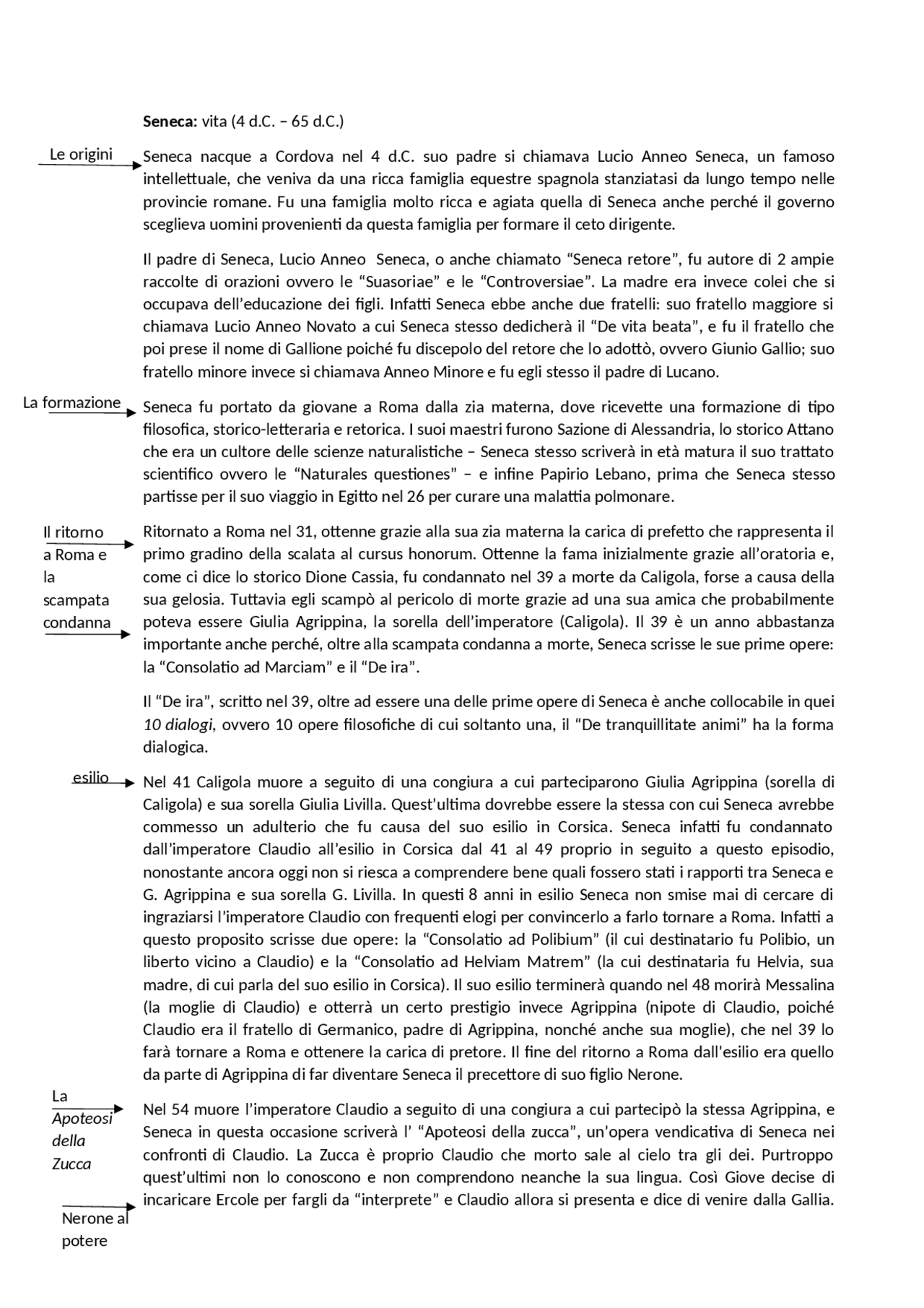 Lucio Anneo Seneca Vita Docsity