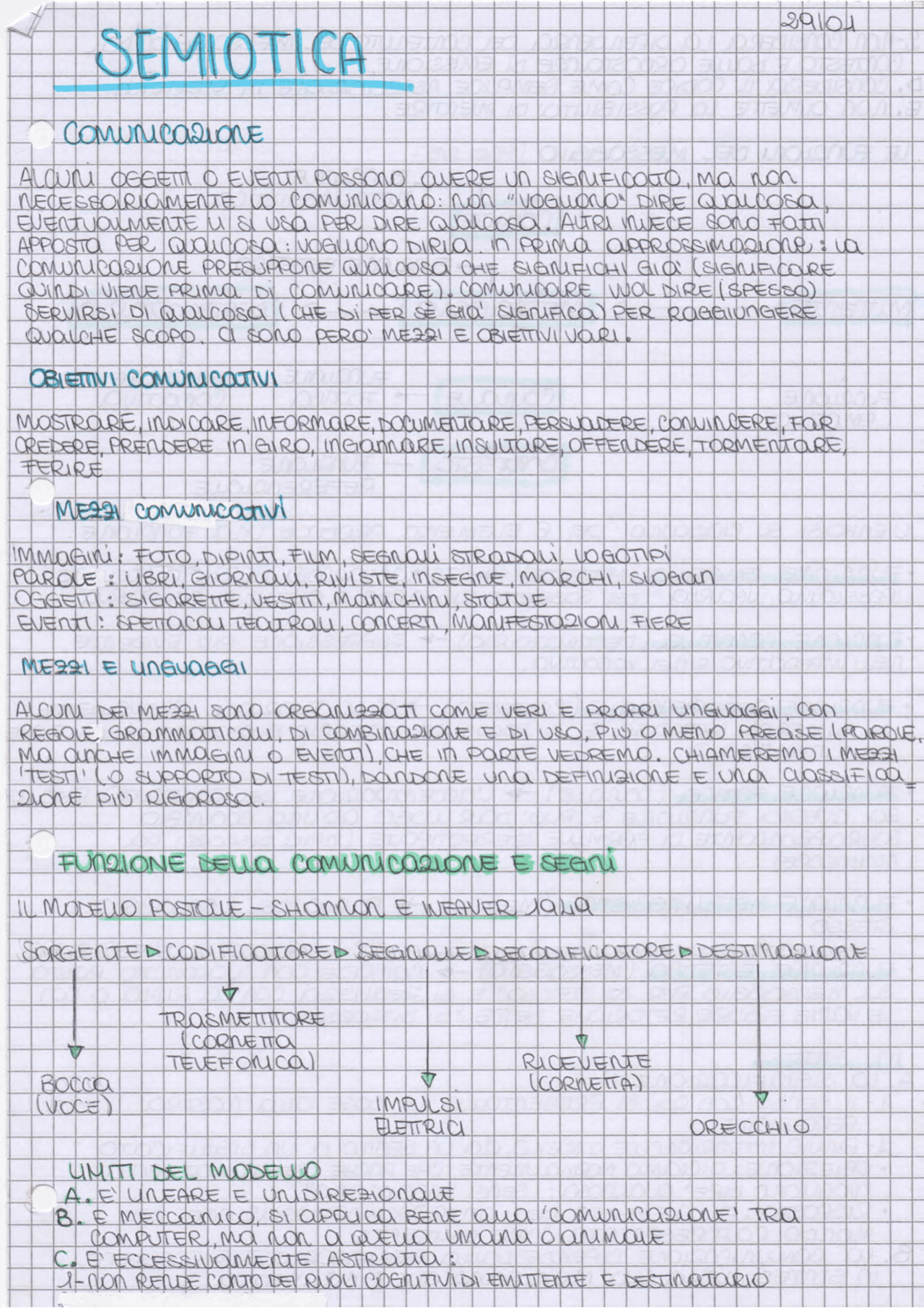 Appunti Semiotica Prima Parte Docsity