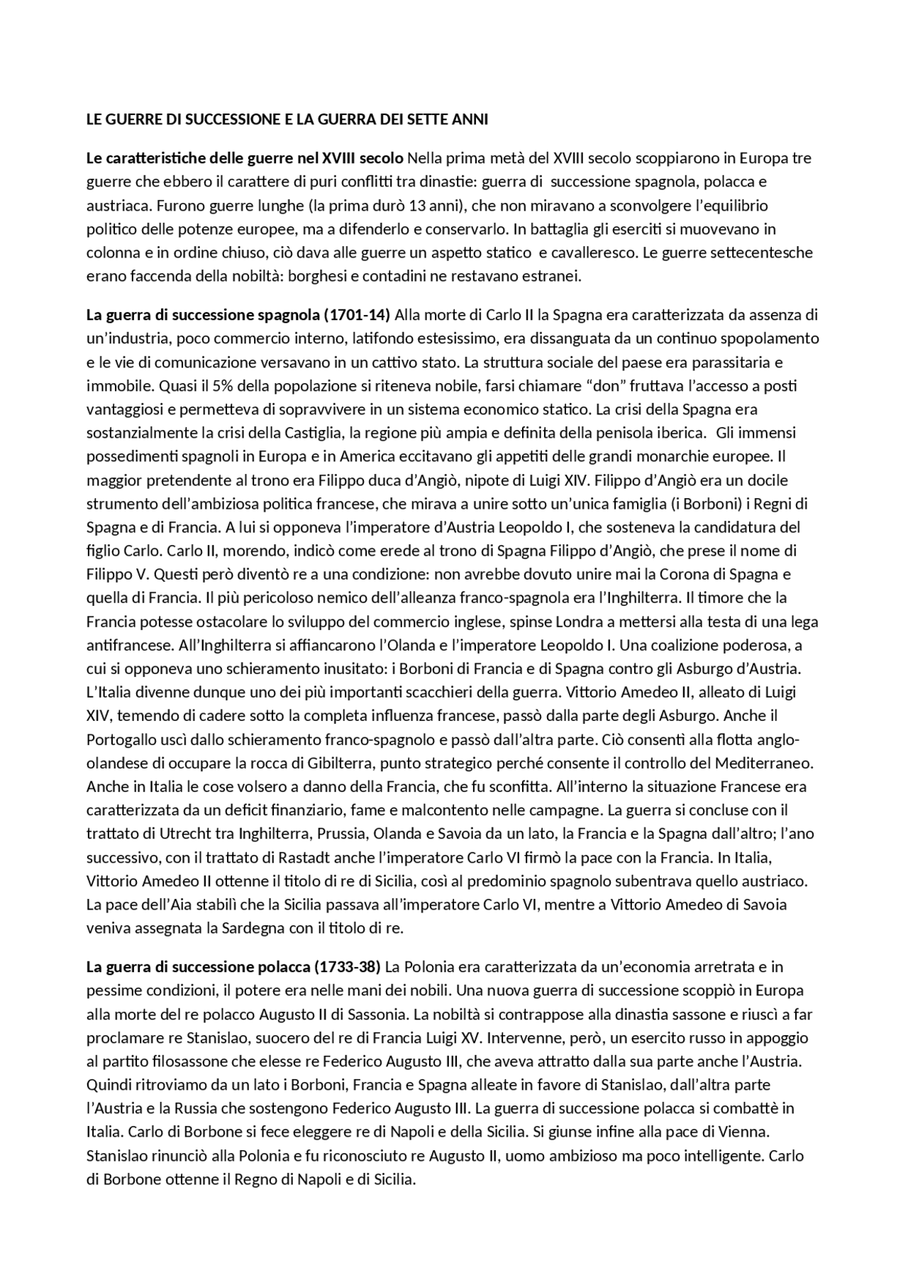 Storia Moderna Riassunti Dal 700 Docsity