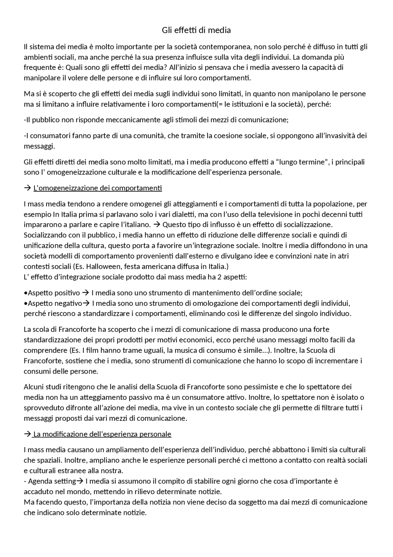 Appunti Completi Sui Mass Media Docsity