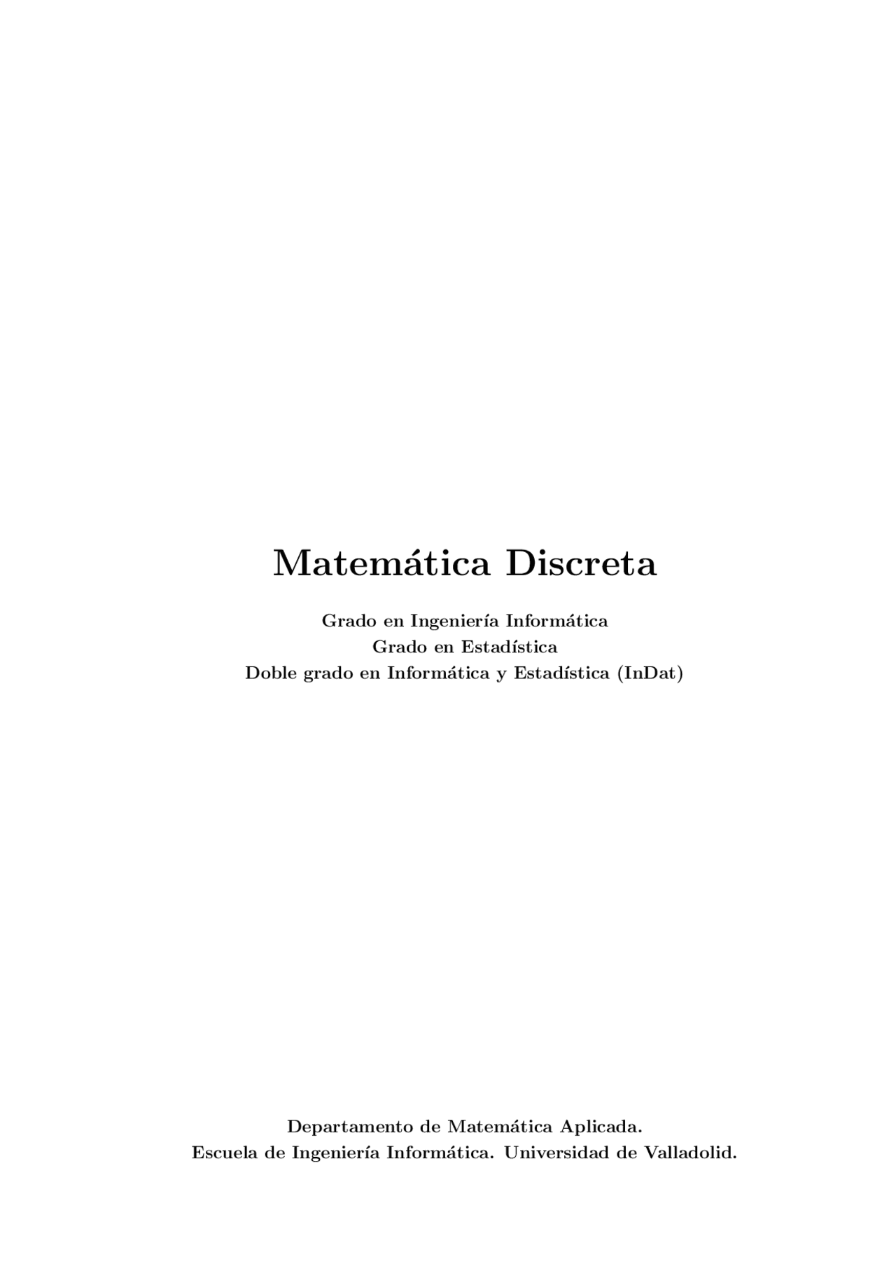 Apuntes Y Ejercicios De Matematica Discreta Docsity
