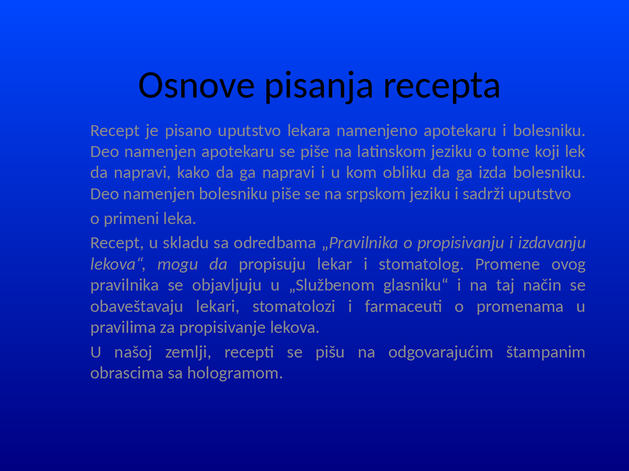 Recepti u klinickoj farmakologiji | Beleške' predlog Klinička hemija ...