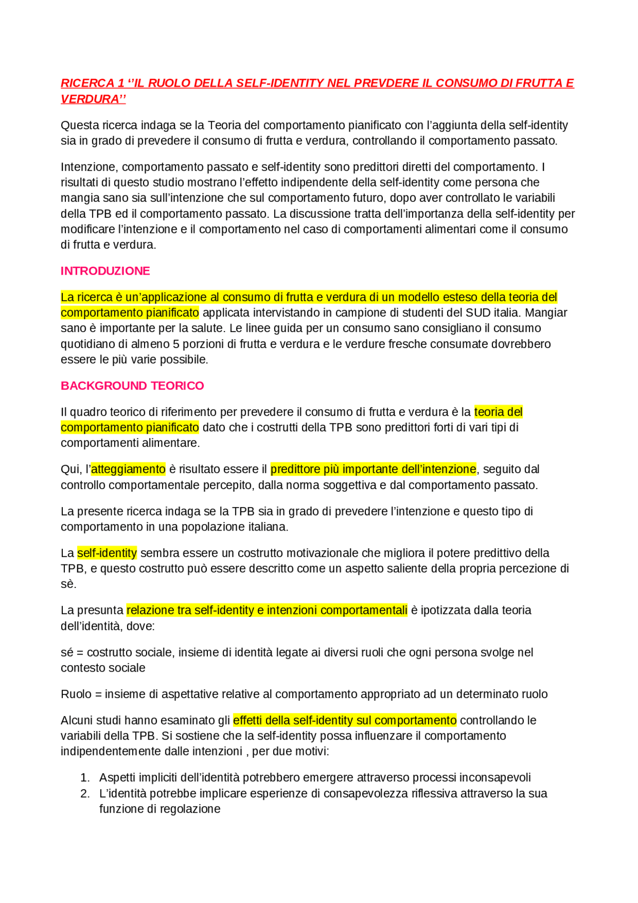 Ricerca 1 Opinioni E Atteggiamenti Docsity