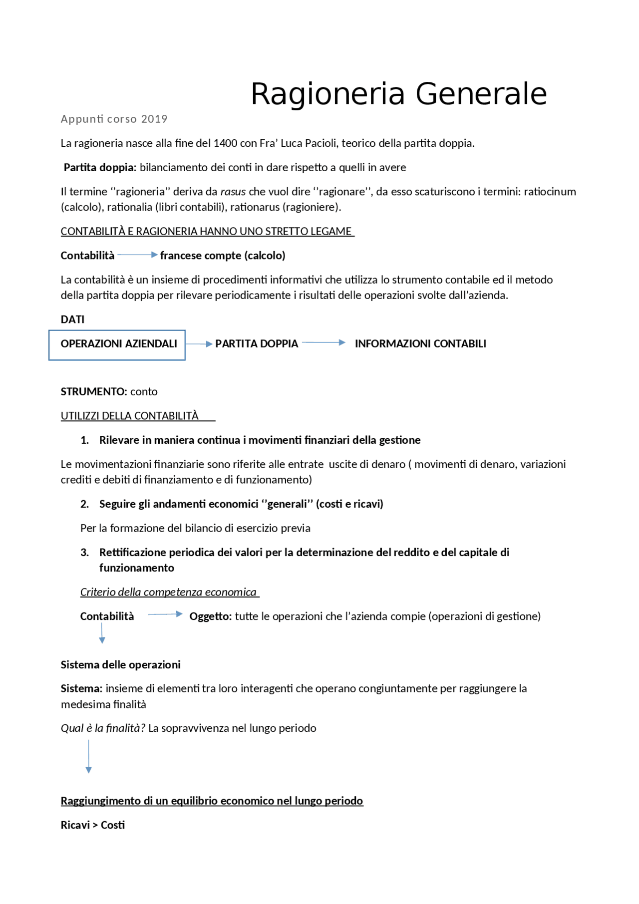 Introduzione Alla Ragioneria Generale Docsity