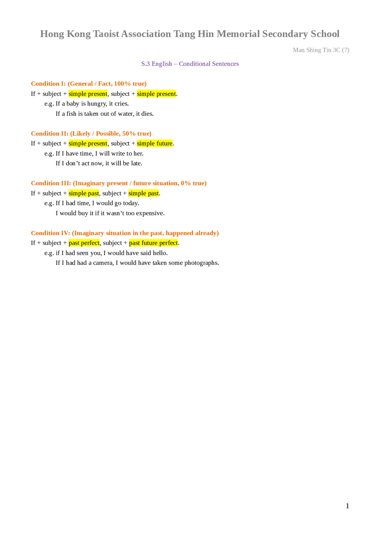 English Exercises To Improve Your Grammar Docsity