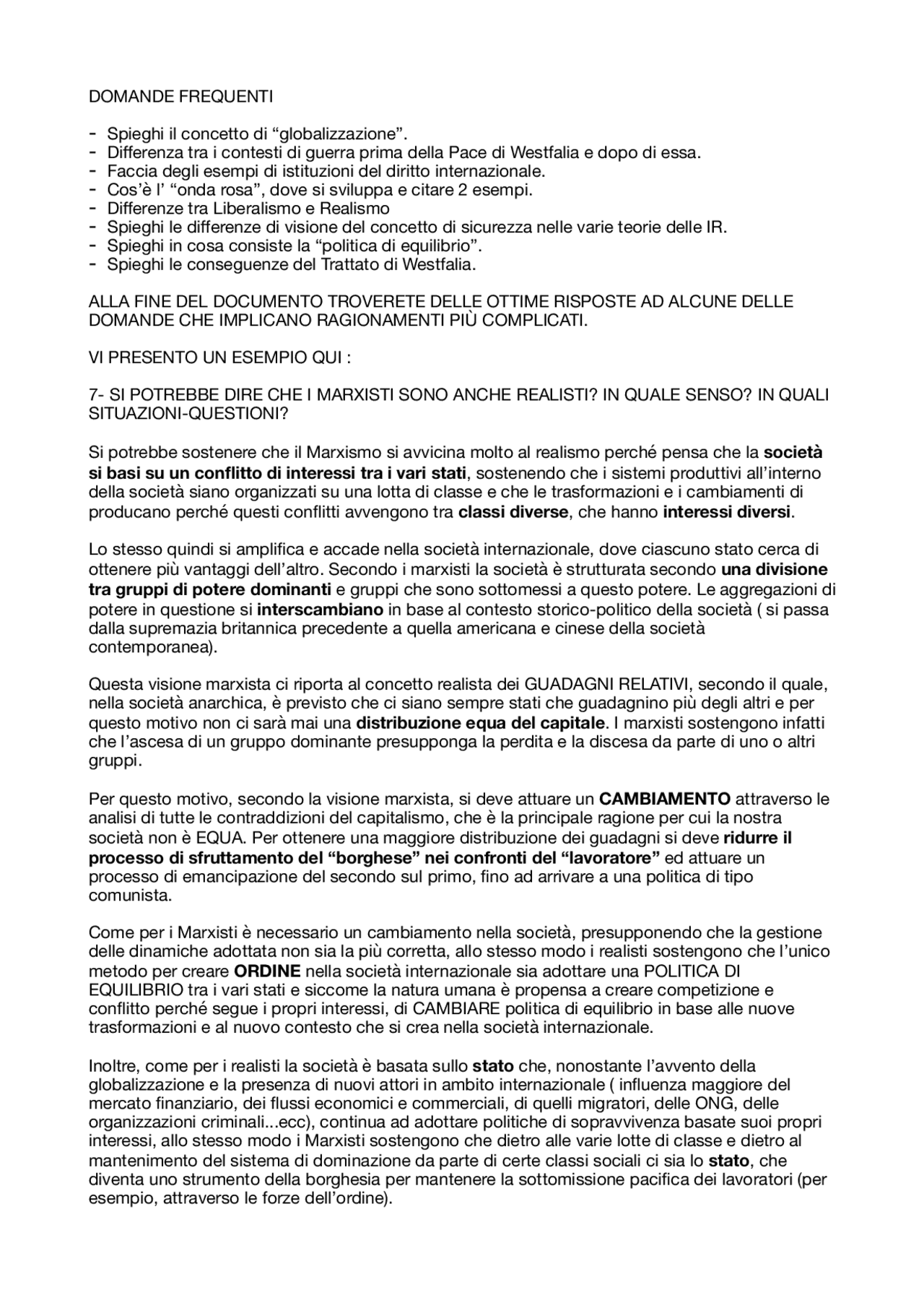 Relazioni Internazionali Teorie E Concetti Base Docsity