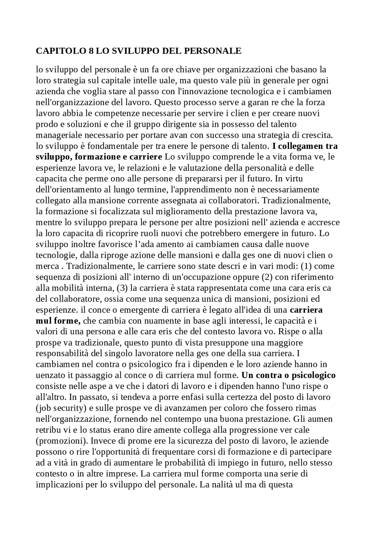 Lo Sviluppo Del Personale Docsity
