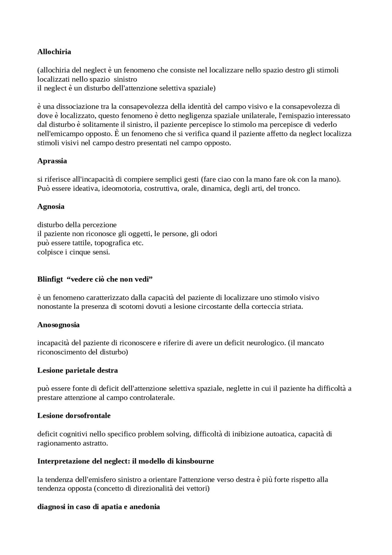Domande Svolte Neuropsicologia Unicusano Prove Desame Di